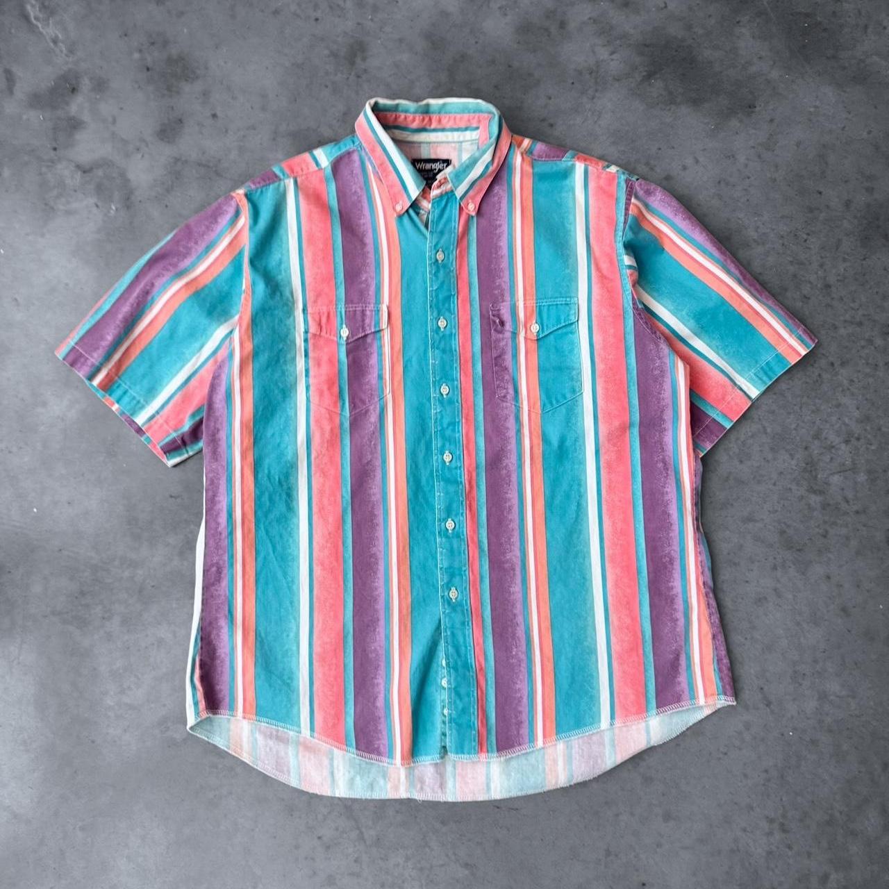 Vintage 80s Wrangler Brush Popper Vertical Striped... | Depop