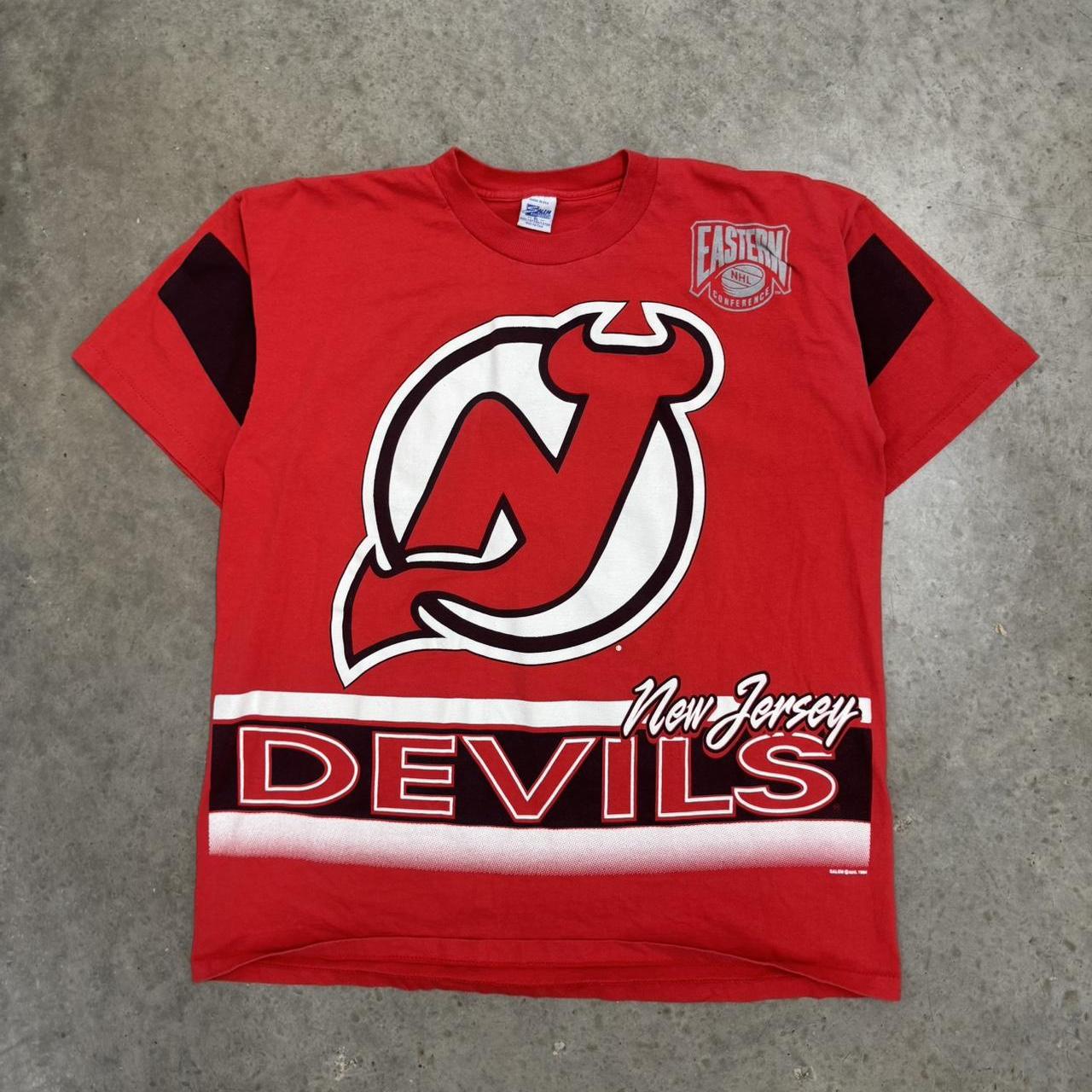 Vintage 90s New Jersey Red Devils T-shirt Salem... | Depop