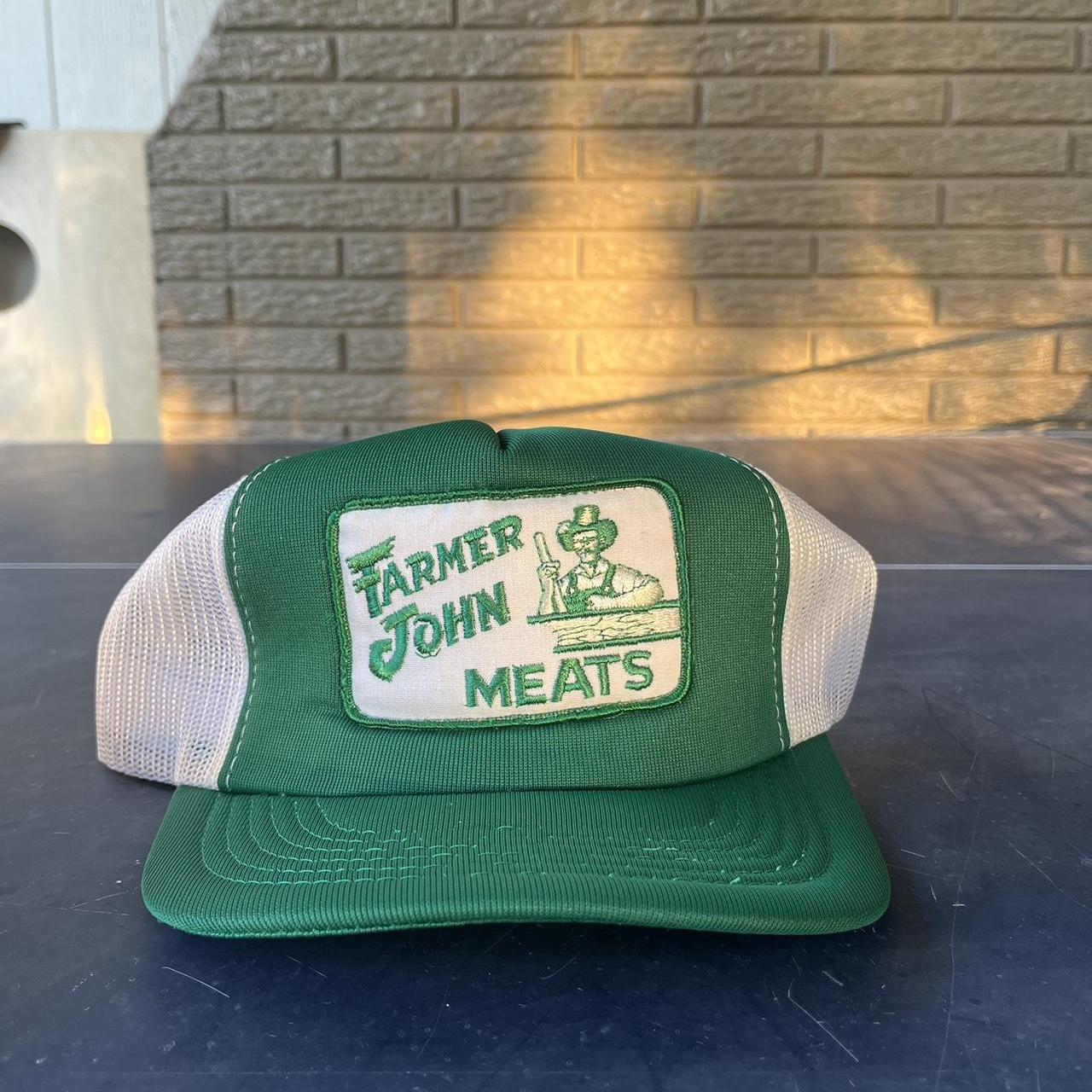 vintage Farmer John Meats trucker SnapBack hat... - Depop