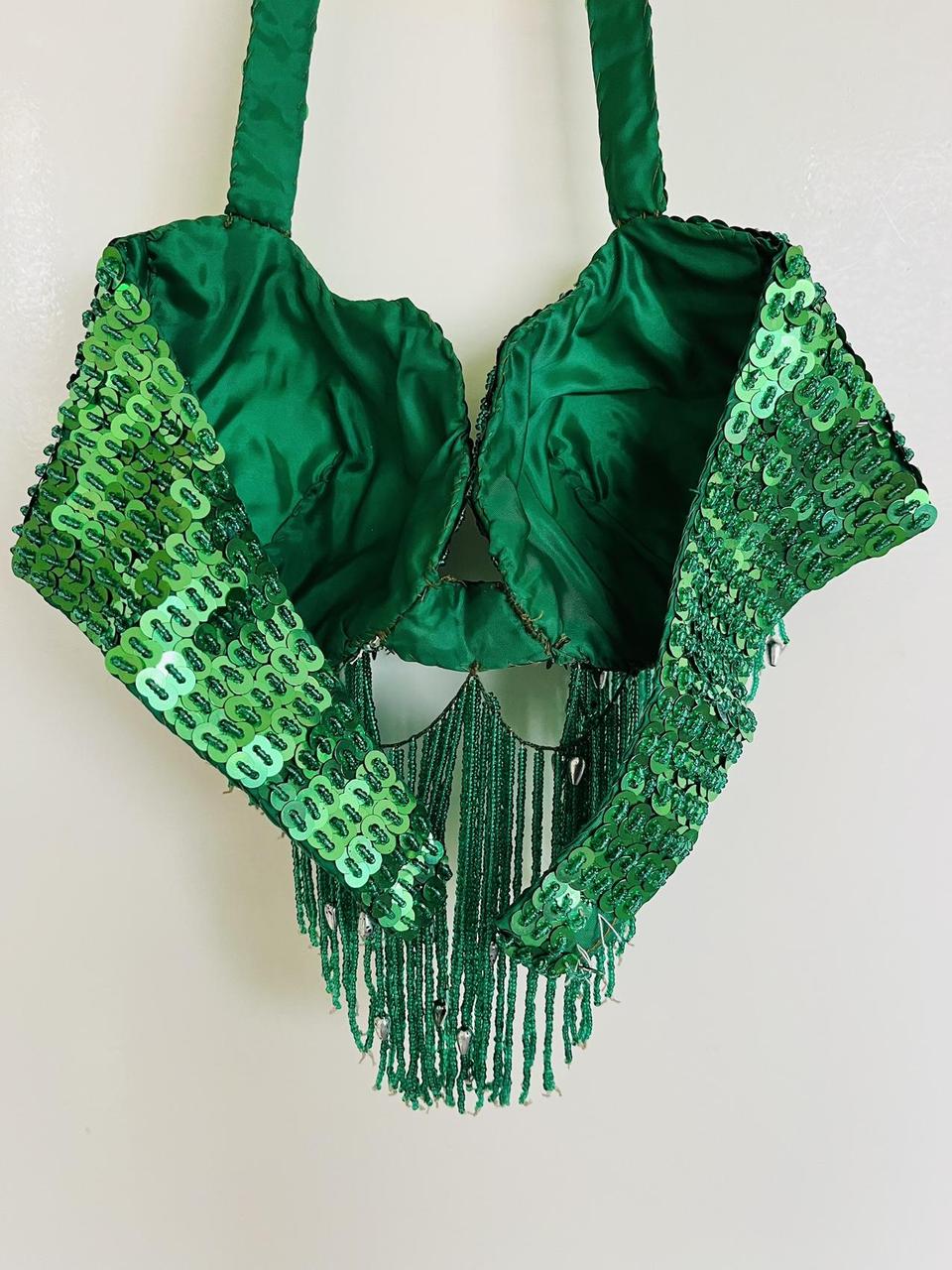 Sequin green bra Absolutely gorgeous - I never got... - Depop