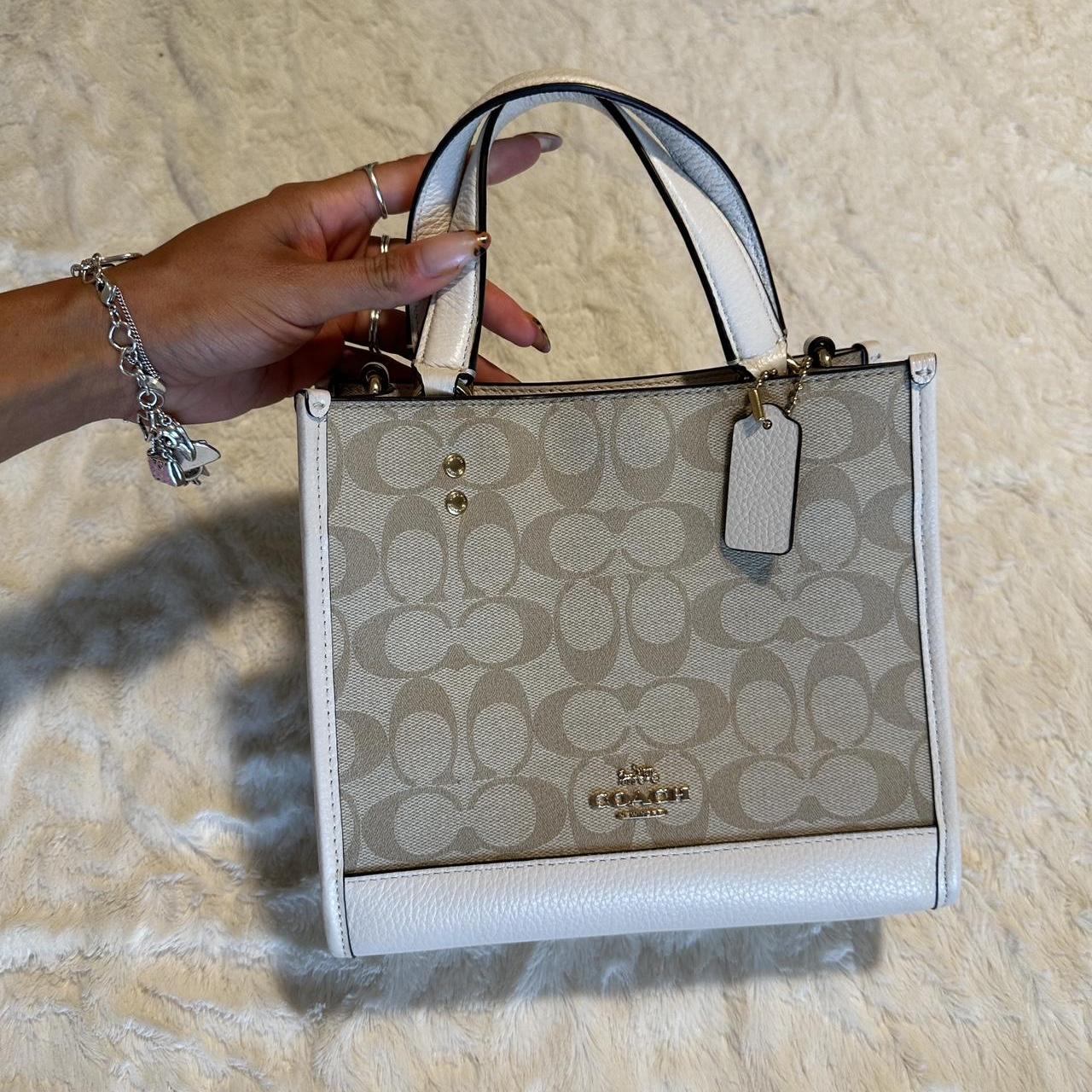 Coach Dempsey 22 Handbag • light khaki signature... - Depop