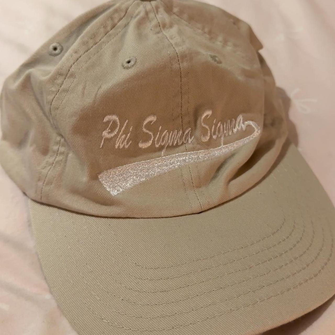 Tan/beige phi sig baseball cap 🤍🤎 Never worn Super... | Depop