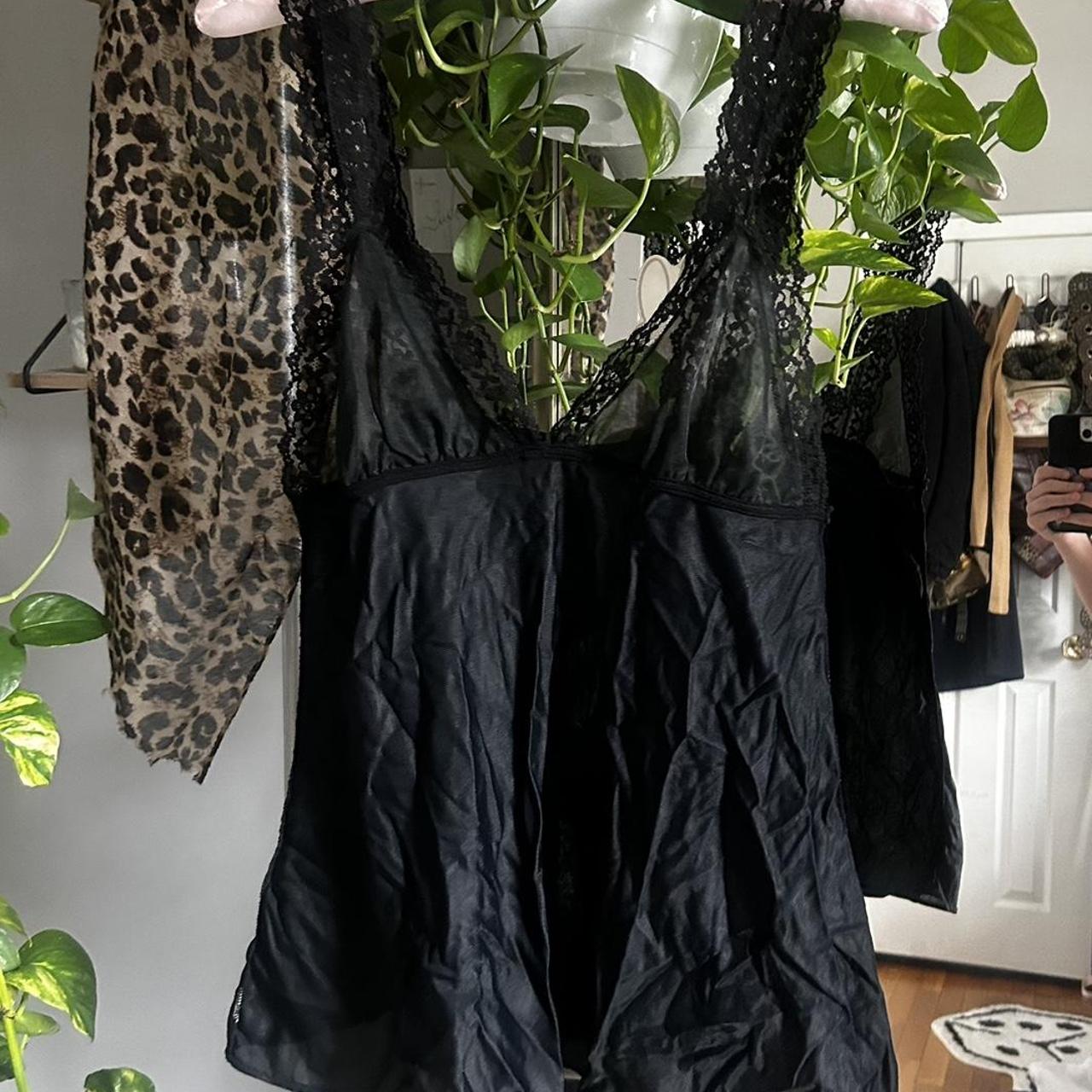 Victoria’s Secret Black lace slip top size... | Depop
