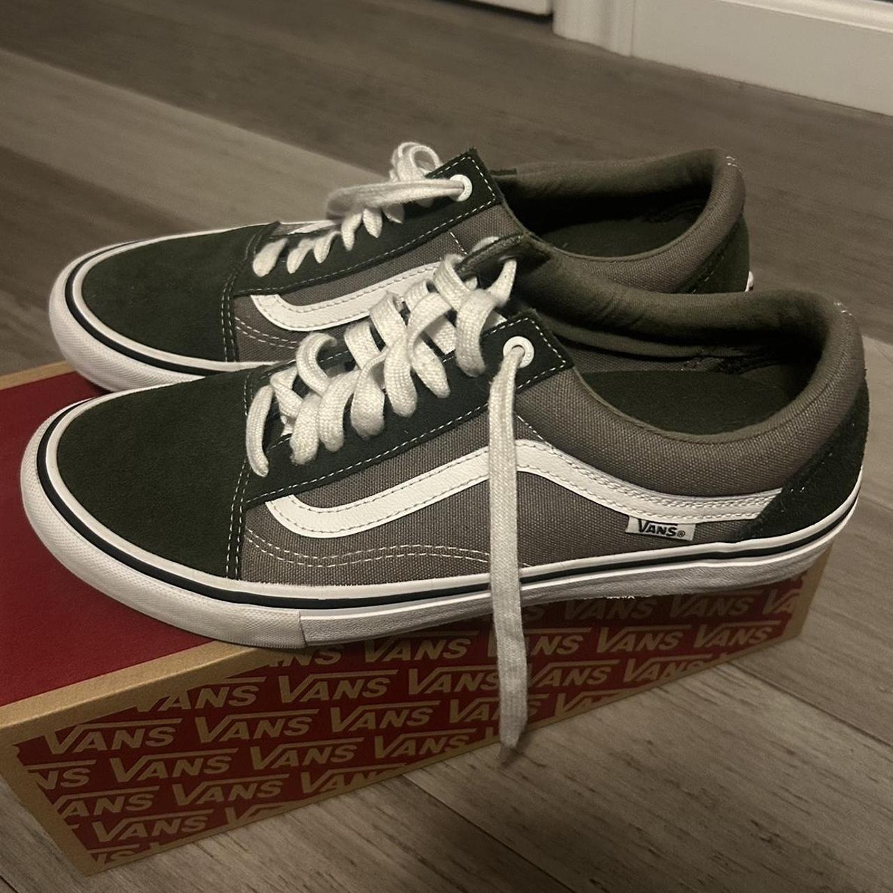 Vans Old Skools (Green), Size 10.5 Barely worn, in... - Depop