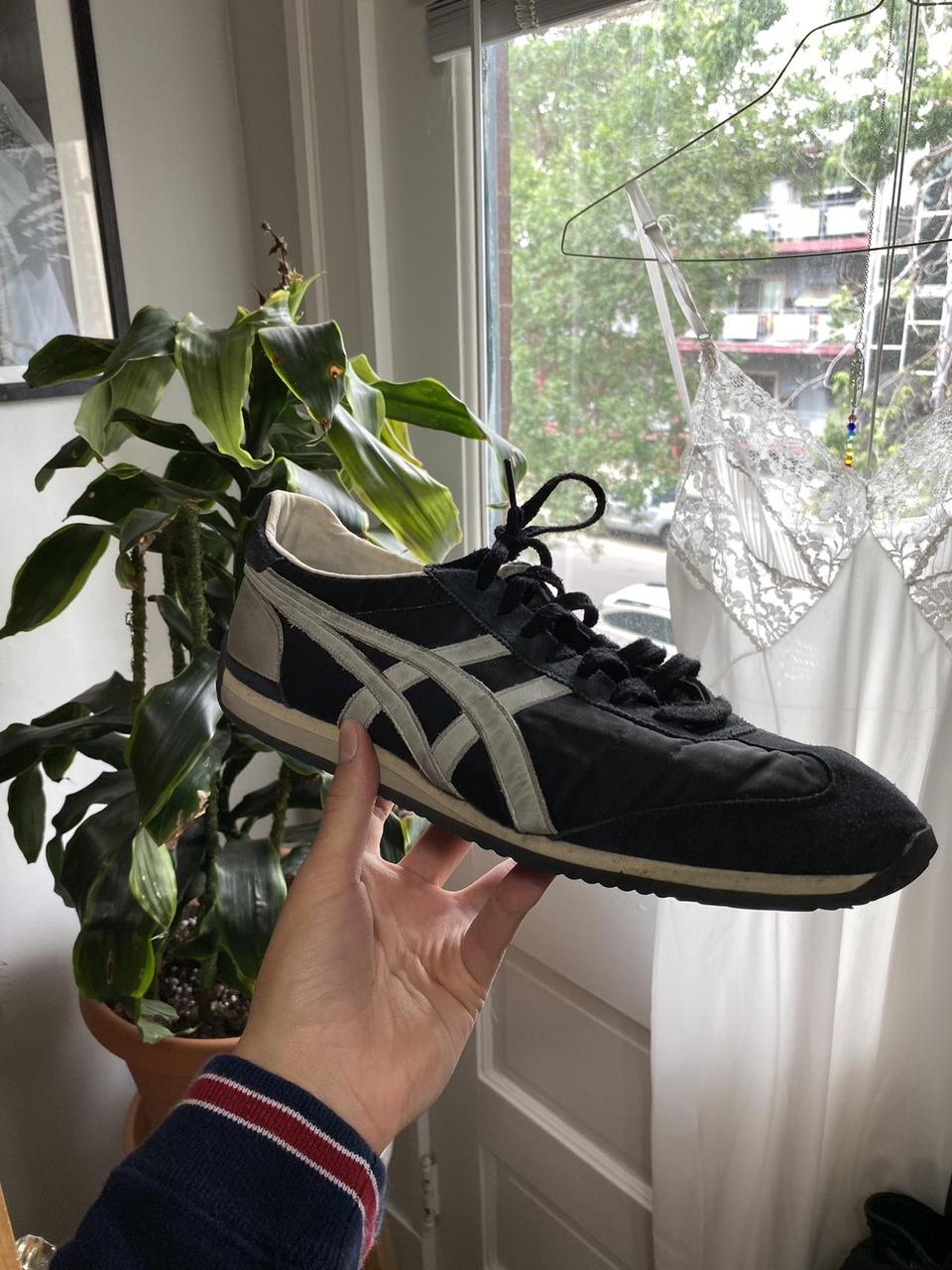 70s Onitsuka Tiger Mexico 66 navy trainers - Depop
