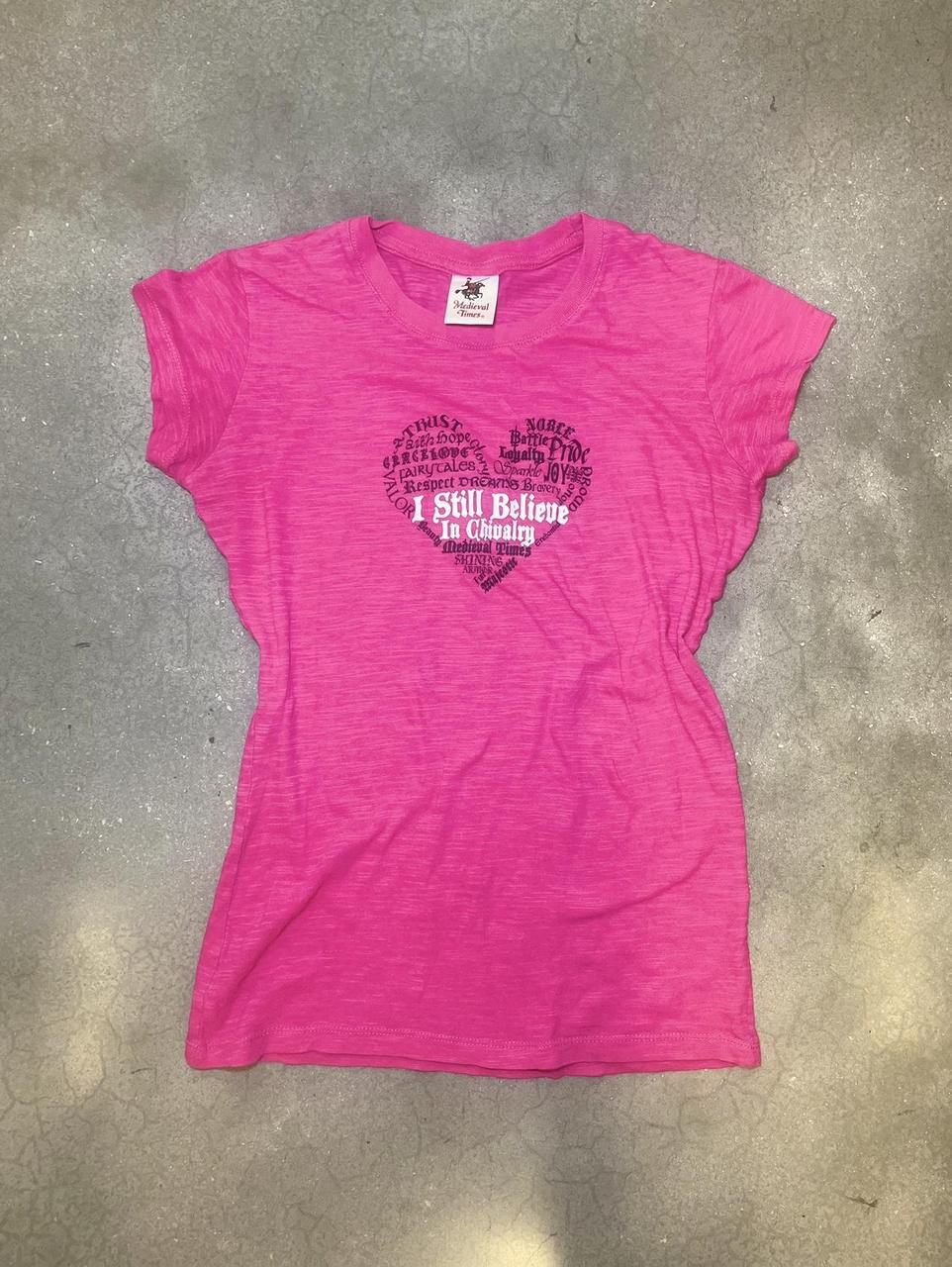 Hot pink Y2K raunchy baby tee USA made, 100%... - Depop