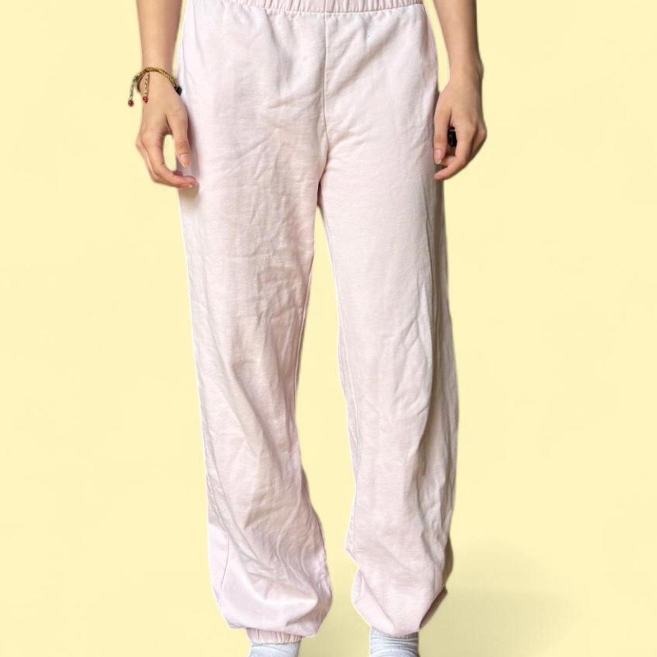 brandy melville Light pink sweatpants with a relaxed... | Depop