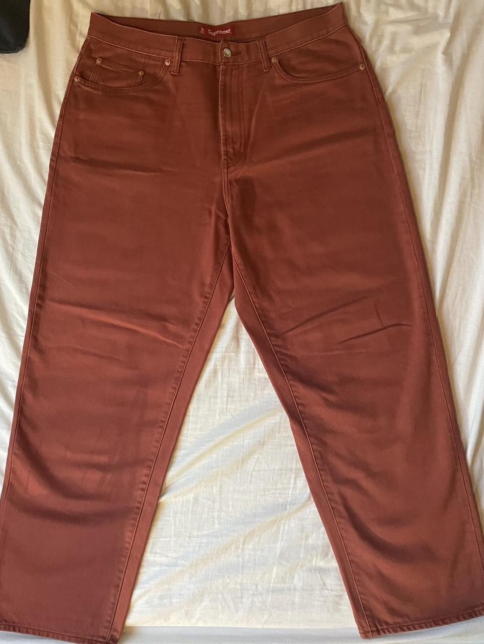 supreme rust colored baggy jeans waist: 34” inseam:... - Depop