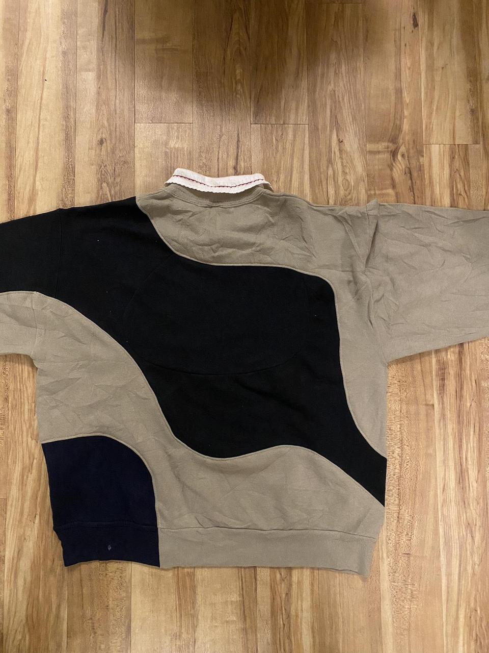 Nike vintage rework sweatshirt jumper black grey medium - Depop