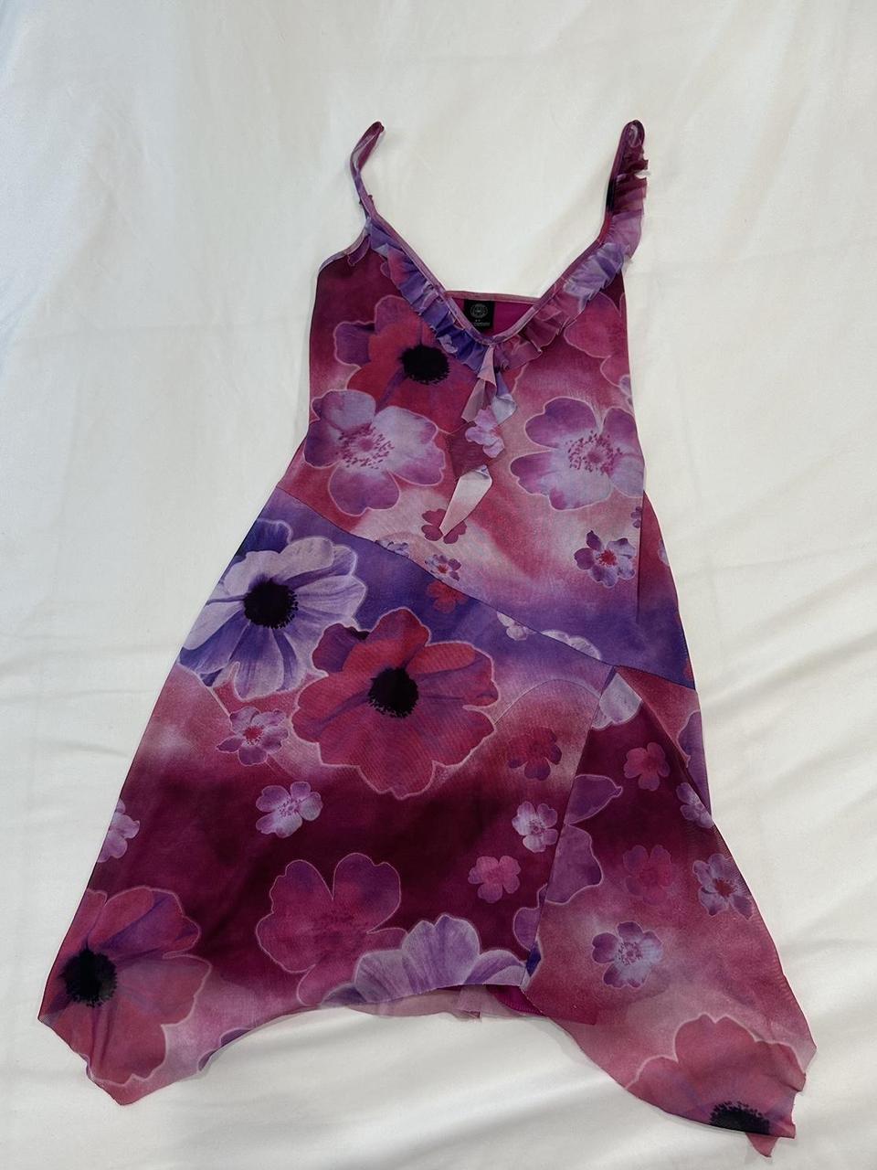 Urban Outfitters Priya Mesh Floral Mini Dress size... - Depop
