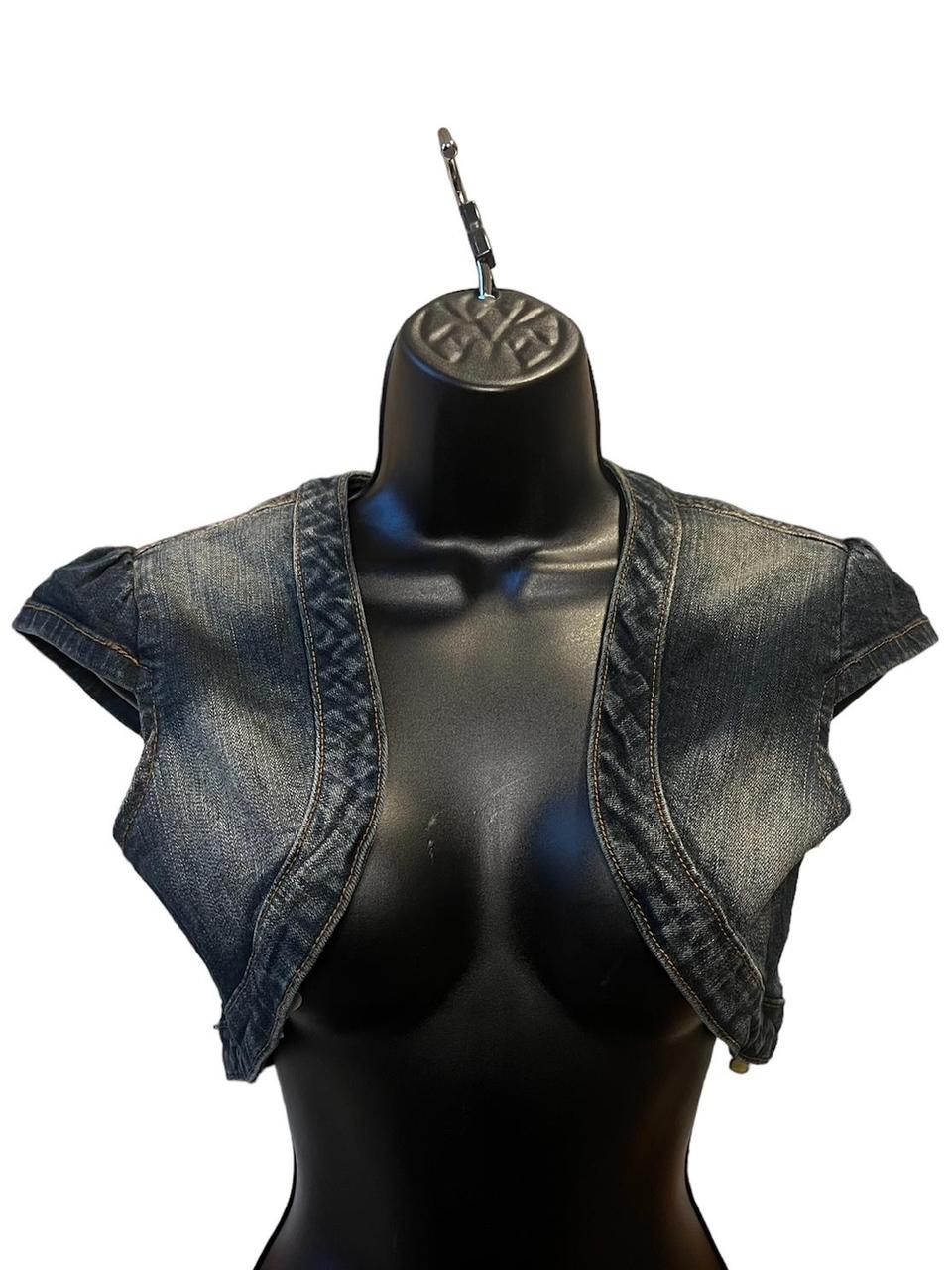 2000s Micro Mini Jean Jacket - size: Medium but can... - Depop