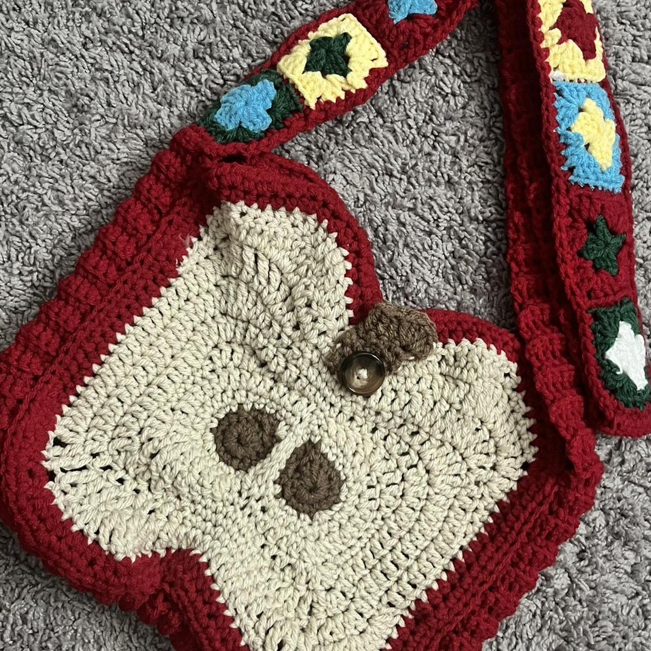 apple slice bag with granny square strap! never... | Depop