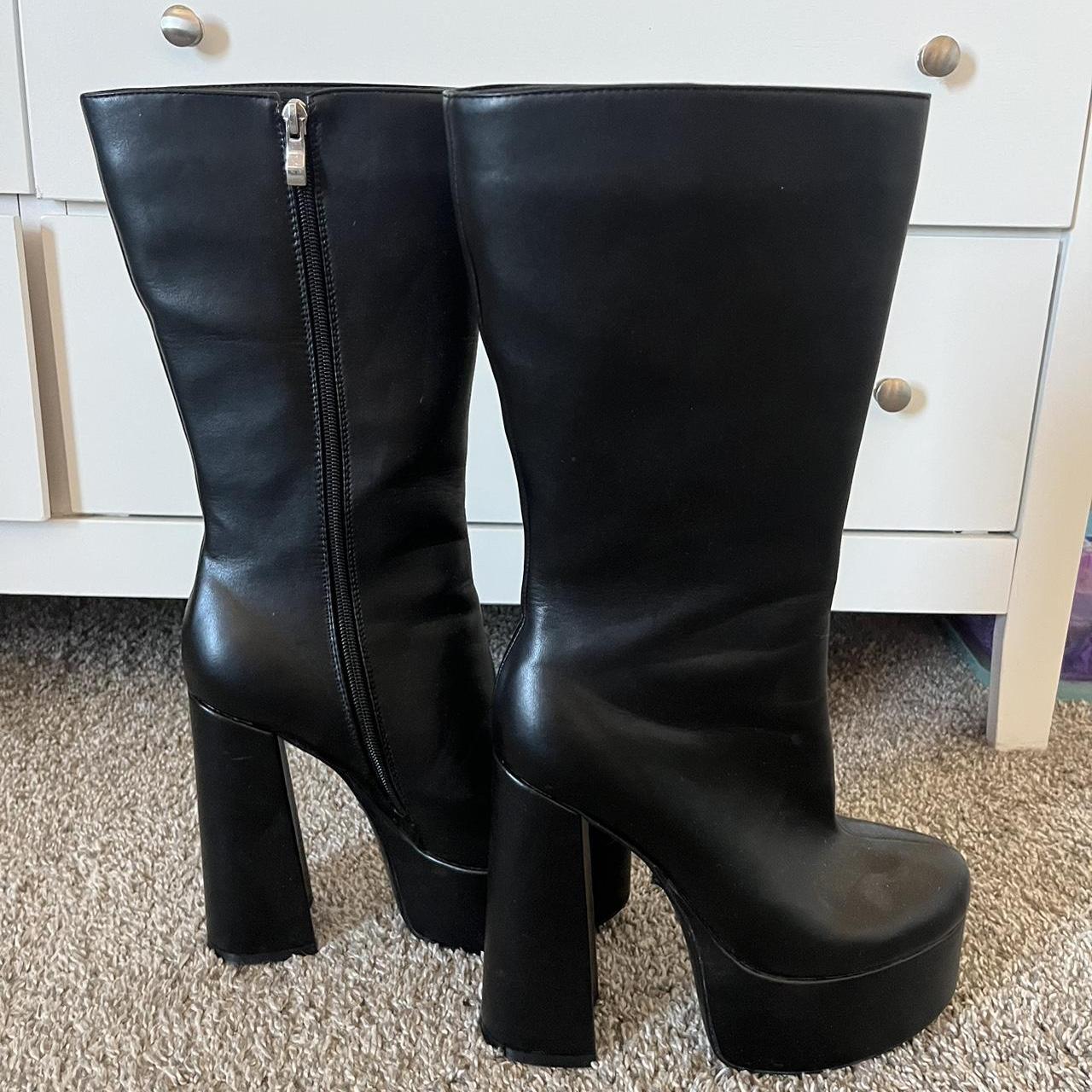 Platform black gogo boots! Send offers Originally... - Depop