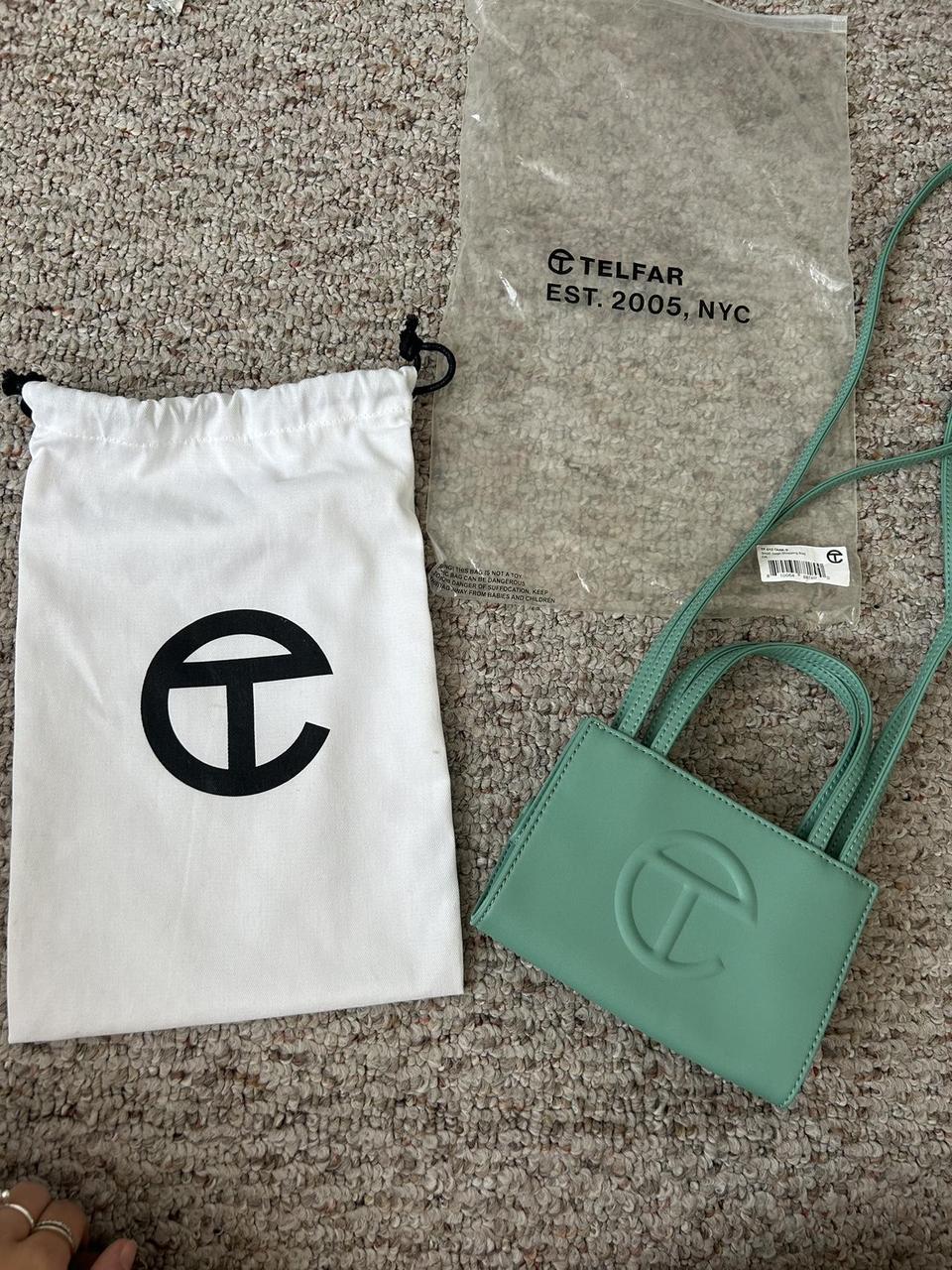 Authentic telfar mini in color sage worn once no Flaws - Depop