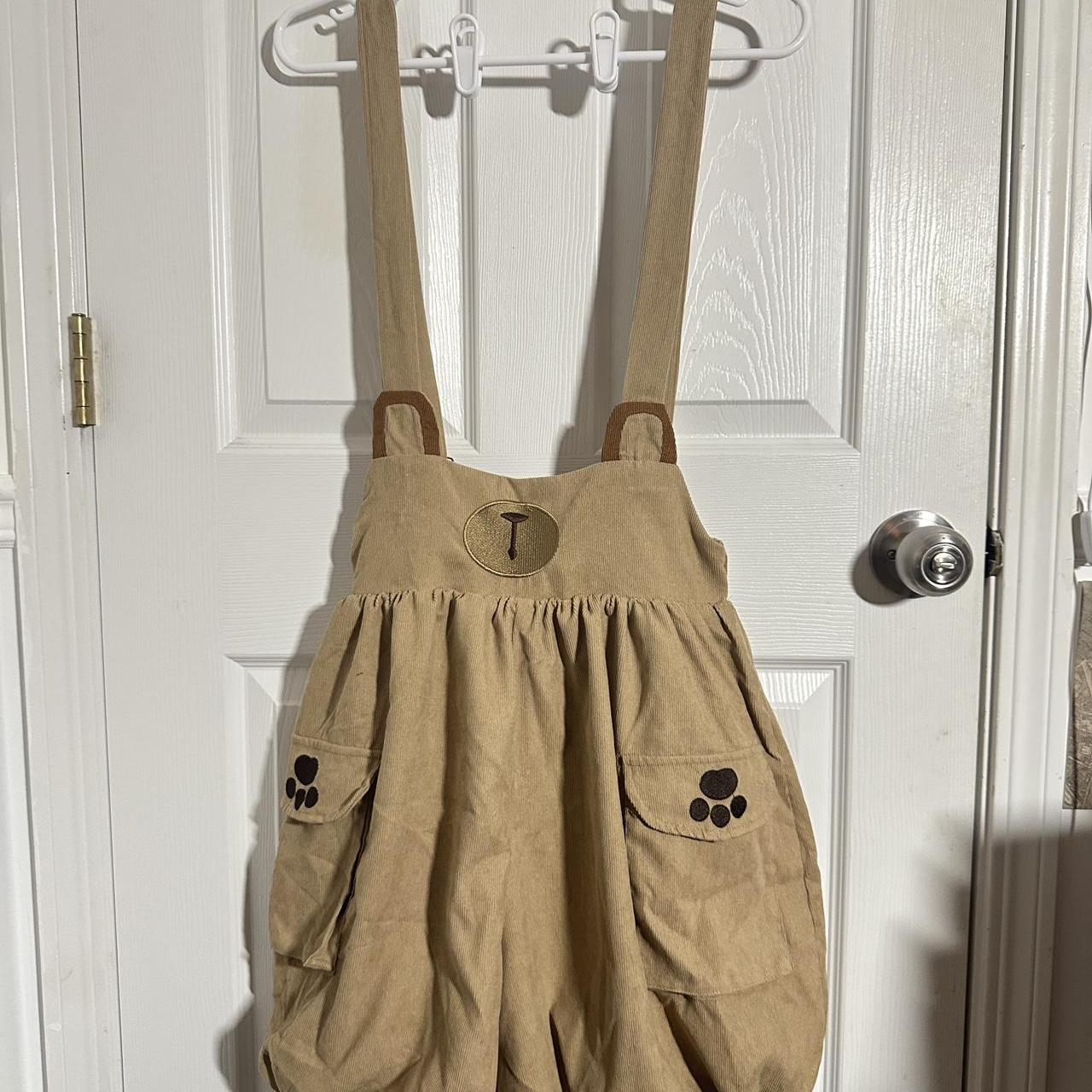 Corduroy teddy bear overalls •fits like a... | Depop