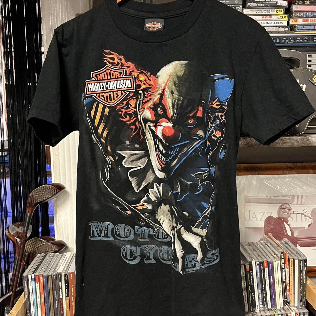 Harley Davidson Evil Clown Tee has a little stain... - Depop