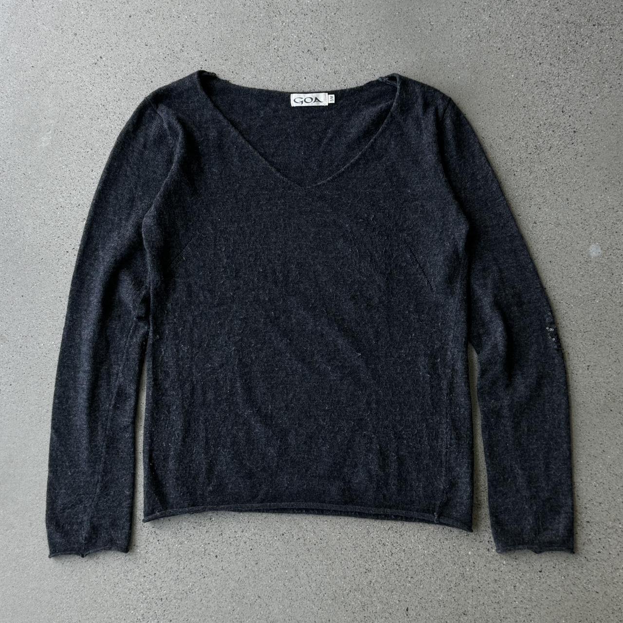 Goa wide collar cashmere poly blend sweater shirt in... - Depop