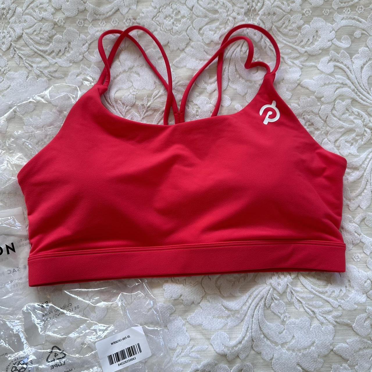 PELOTON | Black & pink floral sports bra SIZE:... | Depop