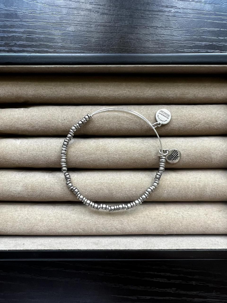 silver alex and ani metal beaded bracelet #silver... - Depop