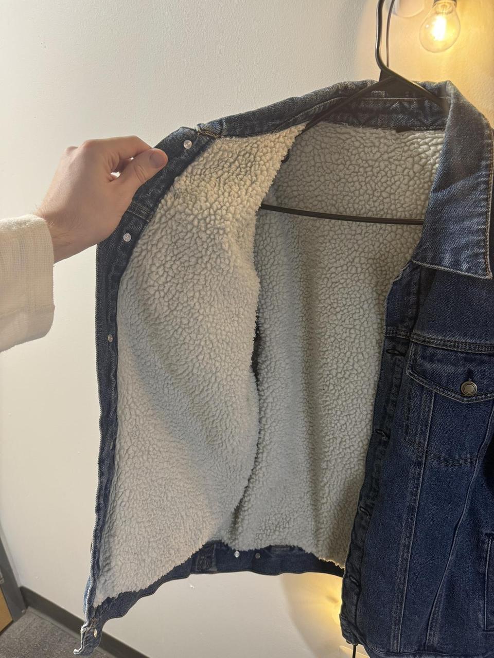 Men’s Fuzzy Lining Jean Jacket Size large #jacket... - Depop