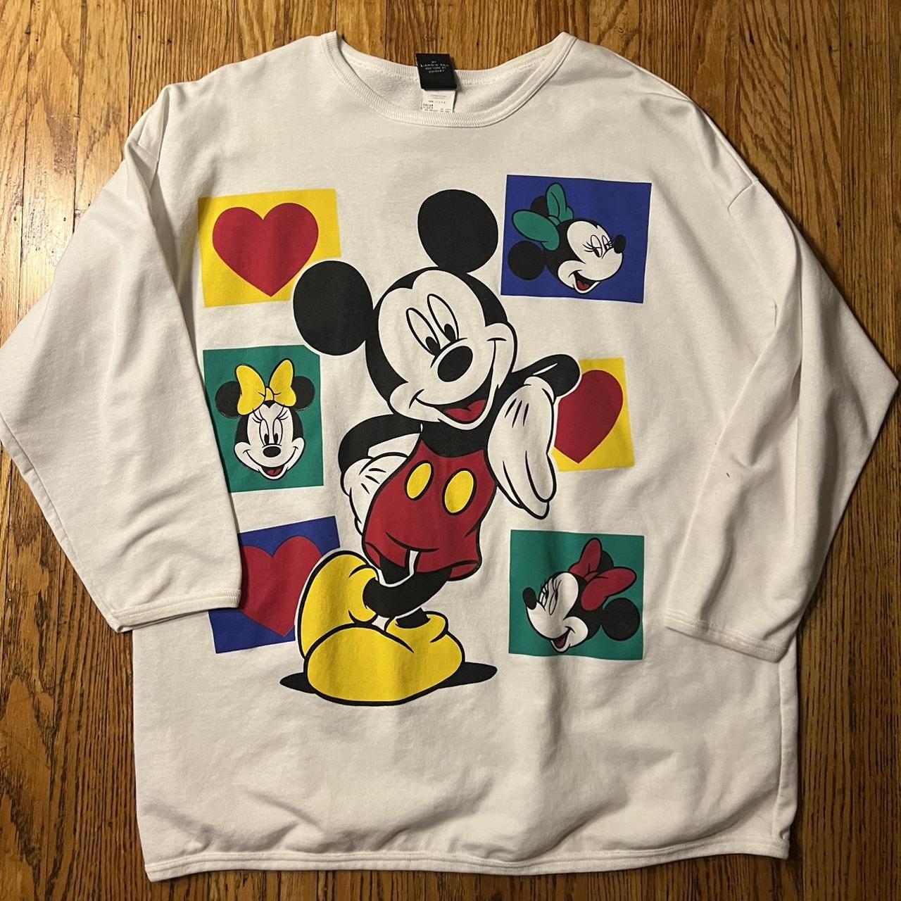 Vintage XL long Mickey Mouse crew Lighter than... - Depop