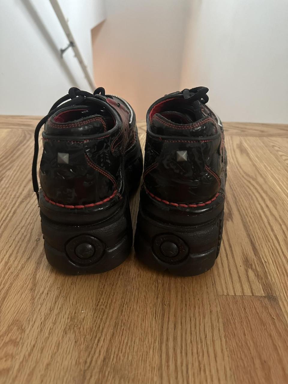 New Rock custom platform red flame shoes Perfect... - Depop