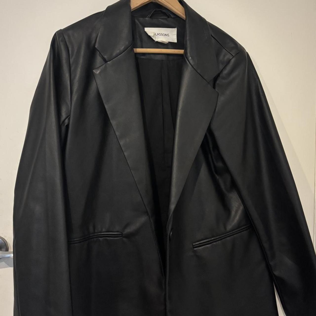 glassons black leather blazer jacket #blazer... | Depop