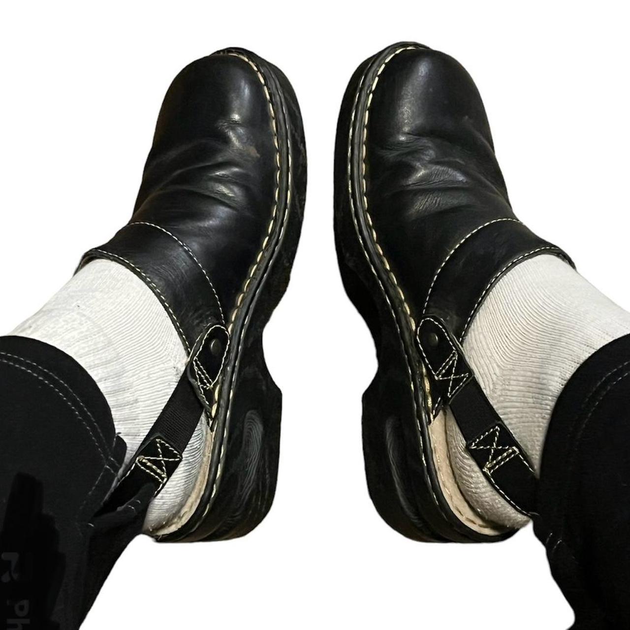 retro cherokee leather clogs #vintage #leather - Depop