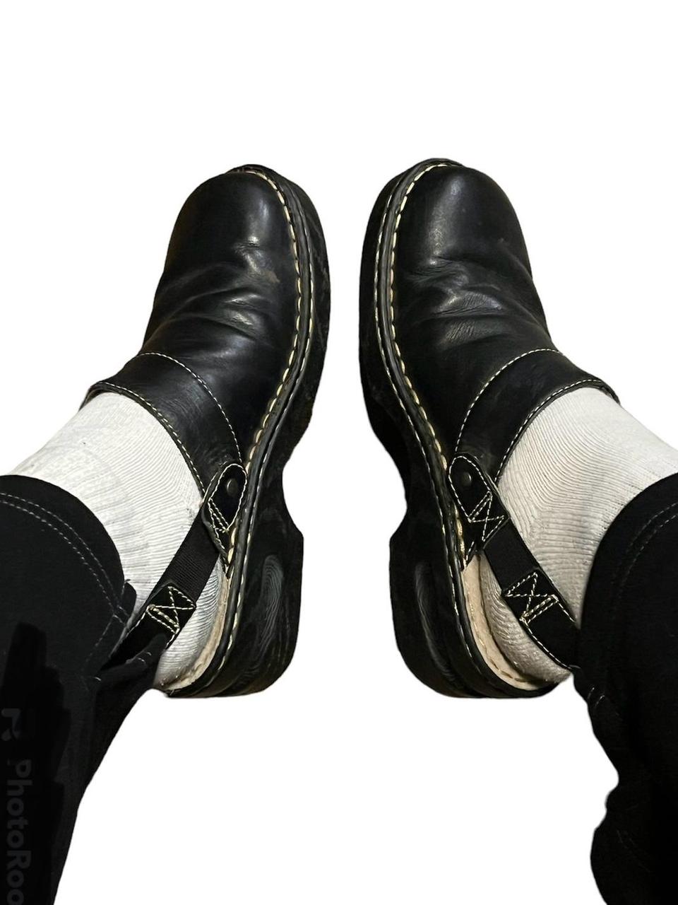 retro cherokee leather clogs #vintage #leather - Depop