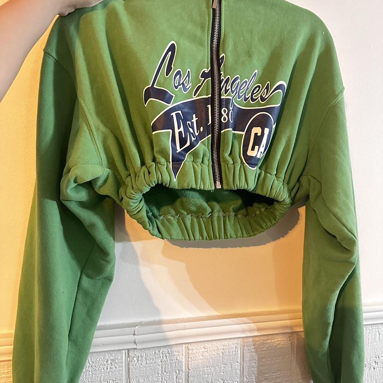 *READ BIO* Green vintage cropped jacket from Adika... - Depop