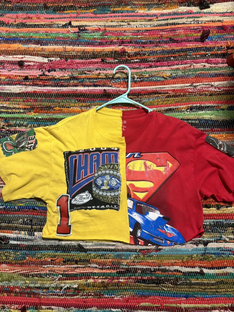 Reworked Race Car Crop Top Women’s M-L #patchwork... - Depop