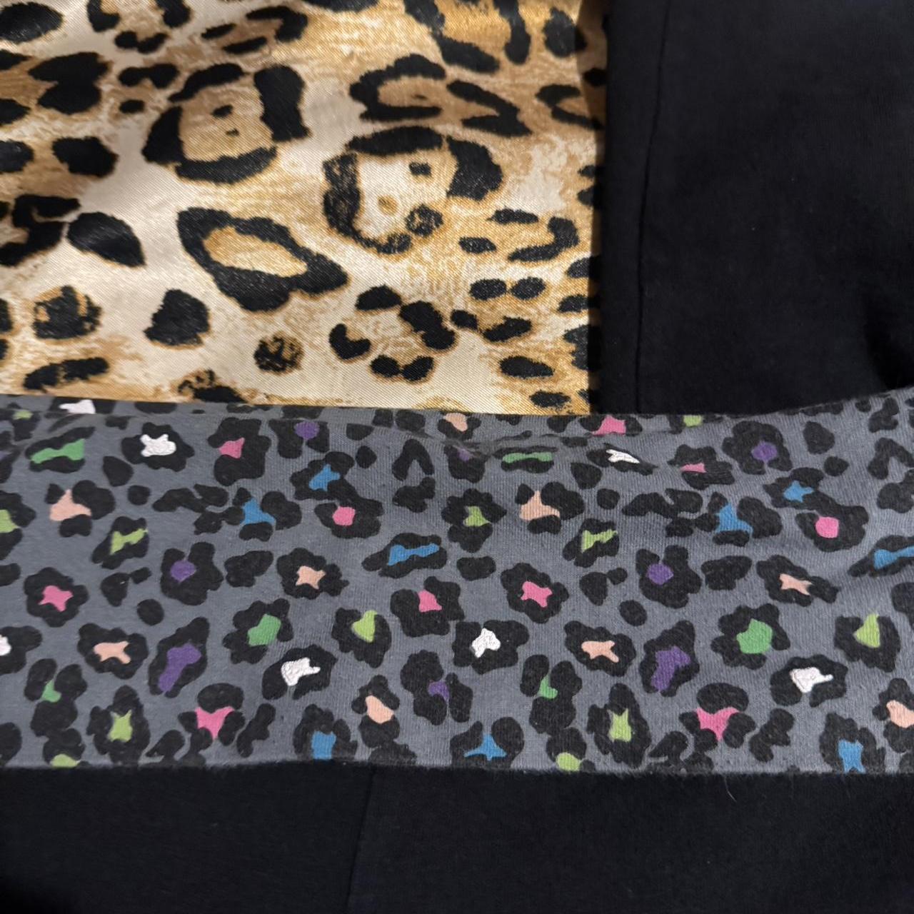 animal print fold over waist band flared legging... | Depop