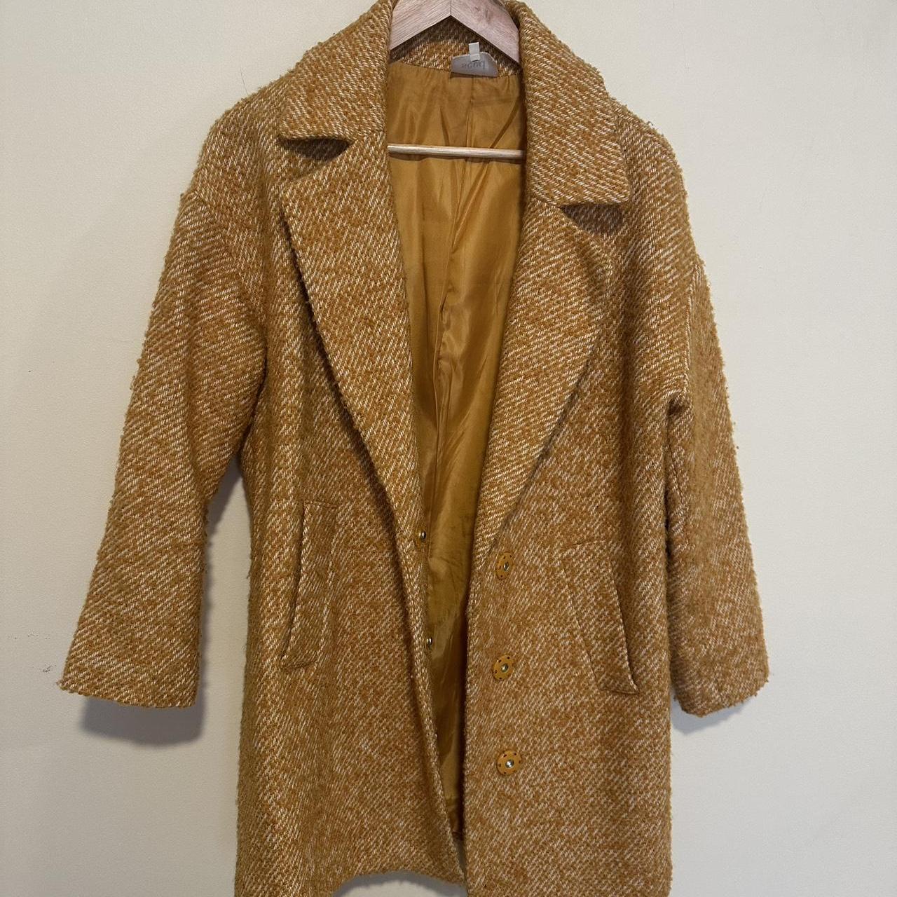 Seed wool blend yellow coat 🧥 size 8 In great... | Depop