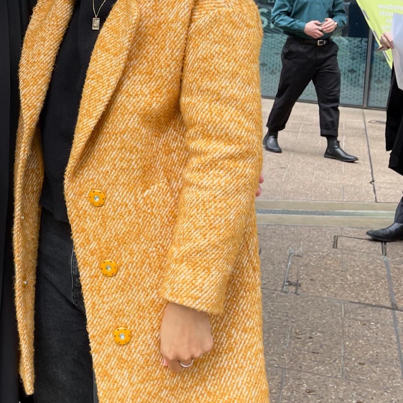 Seed wool blend yellow coat 🧥 size 8 In great... | Depop