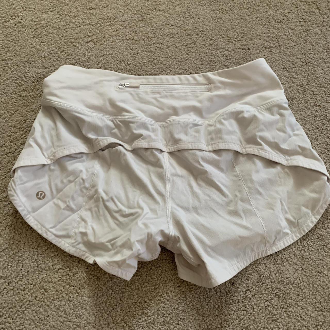 Lululemon White Speed up High Rise Shorts 2.5 Inseem | Depop