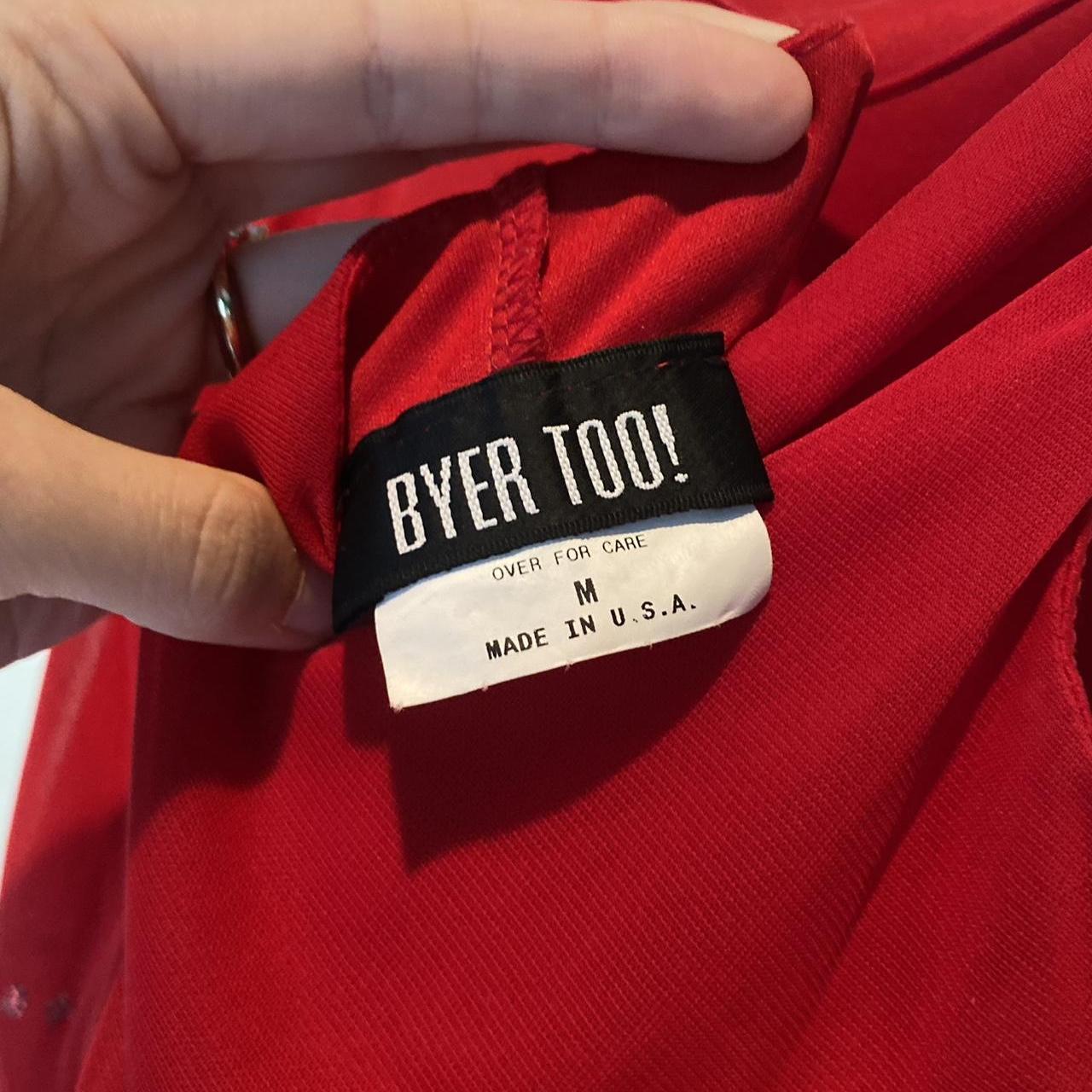 Red Byer Too! midi dress with sequins and sheer... | Depop