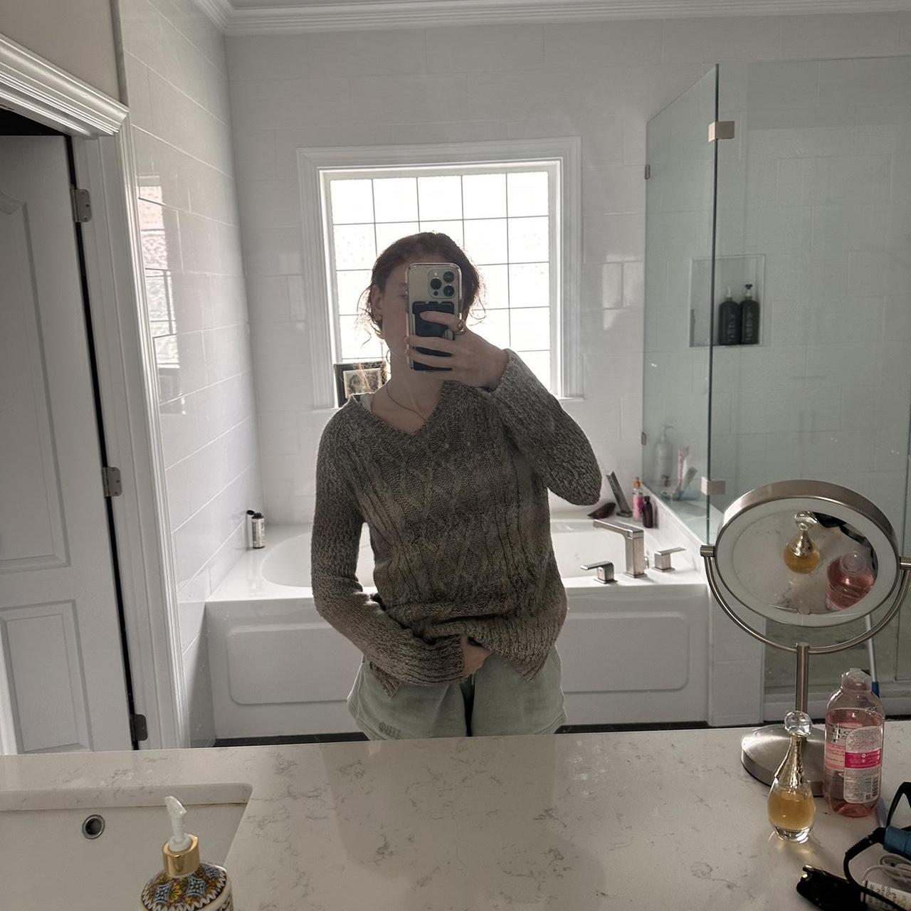 Large brown super soft sweater, fits nicely with... - Depop