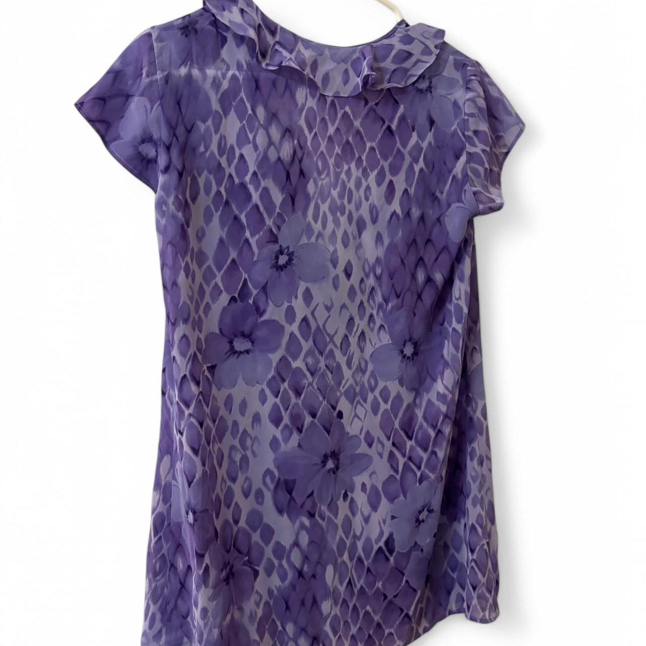 Victoria’s Secret Sheer Purple Floral Tie... | Depop