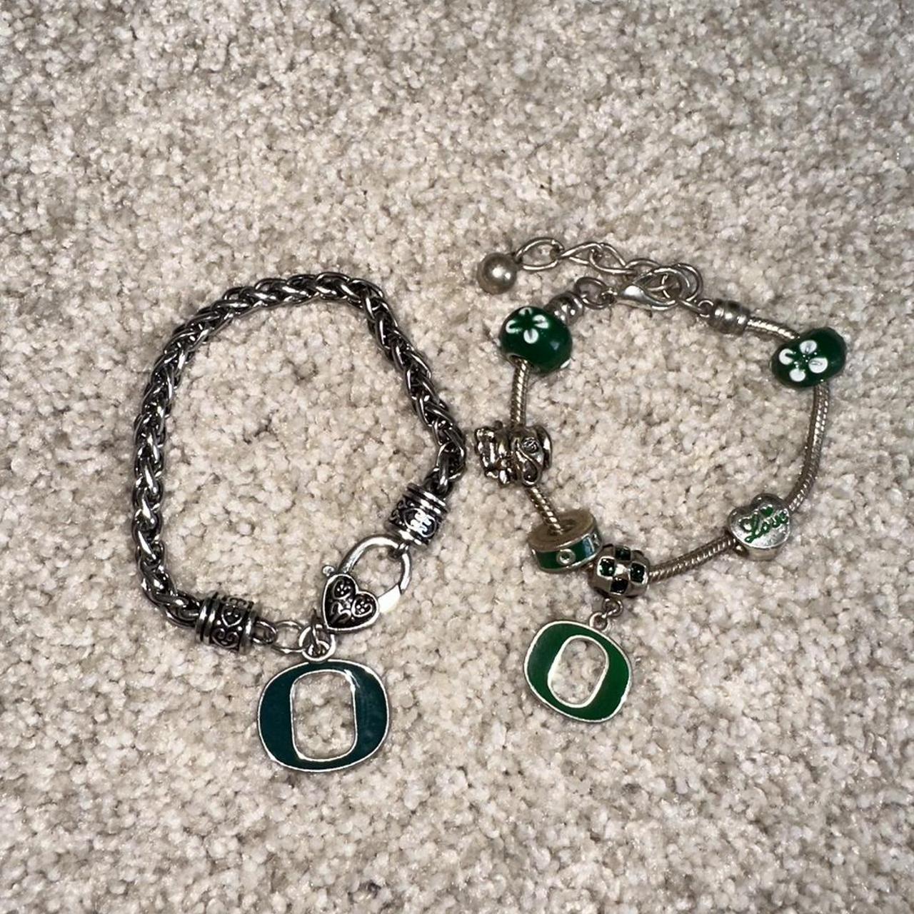 Oregon ducks chain and charm bracelet -charm... - Depop