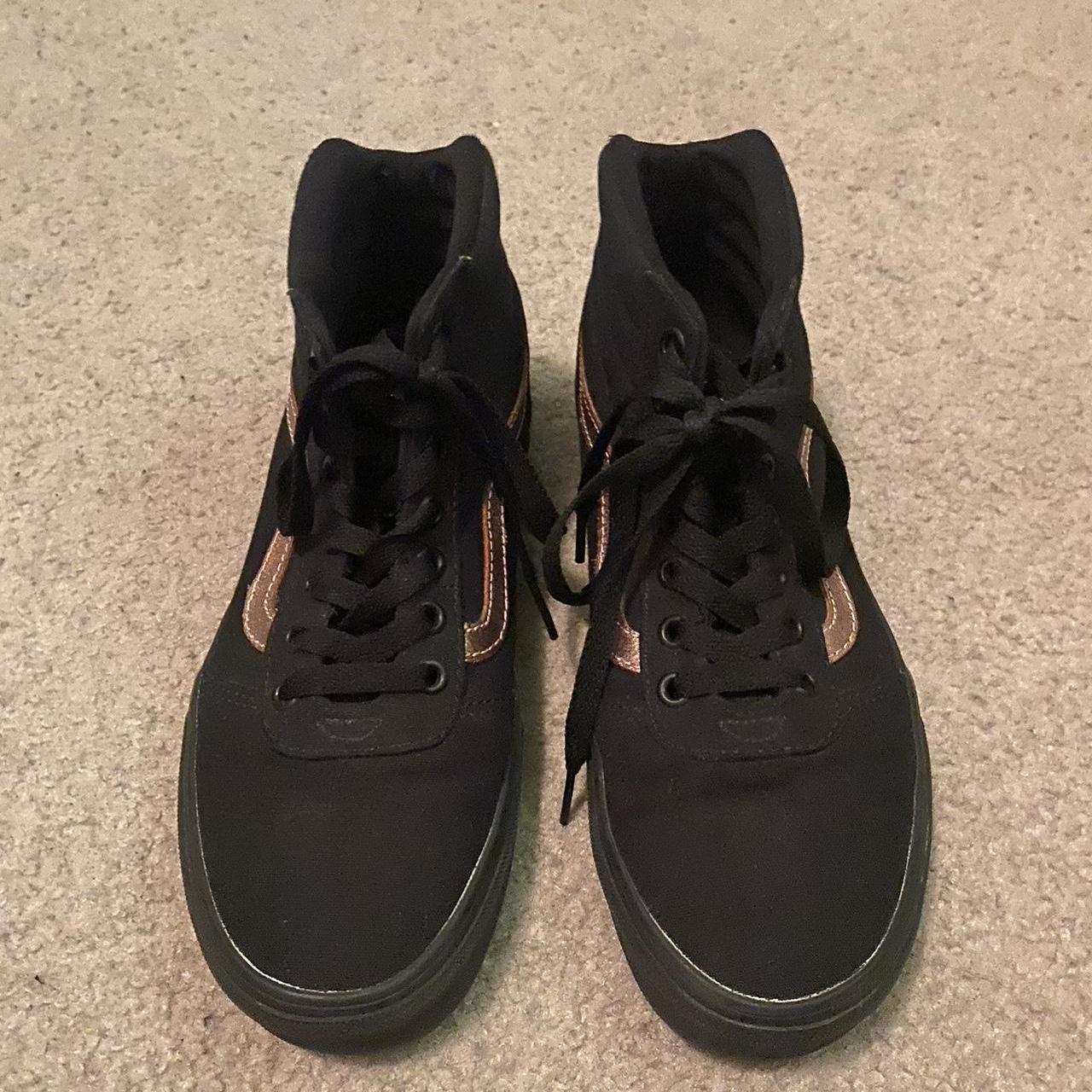 Vans limited edition black and rose gold high tops.... - Depop