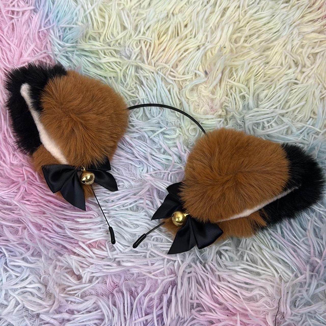 NEW HANDMADE Faux Fox Fuzzy Cosplay Headband... - Depop