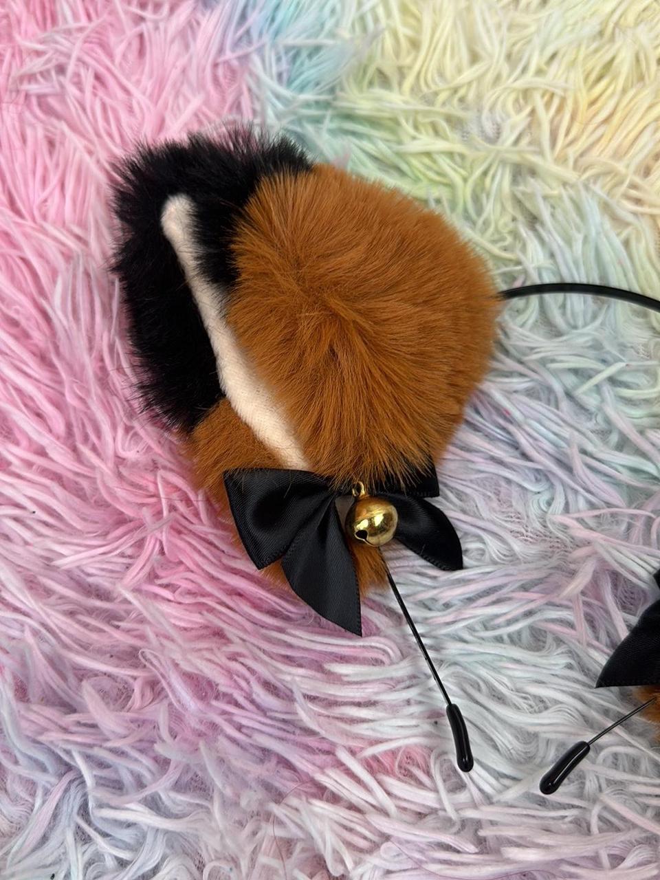 NEW HANDMADE Faux Fox Fuzzy Cosplay Headband... - Depop