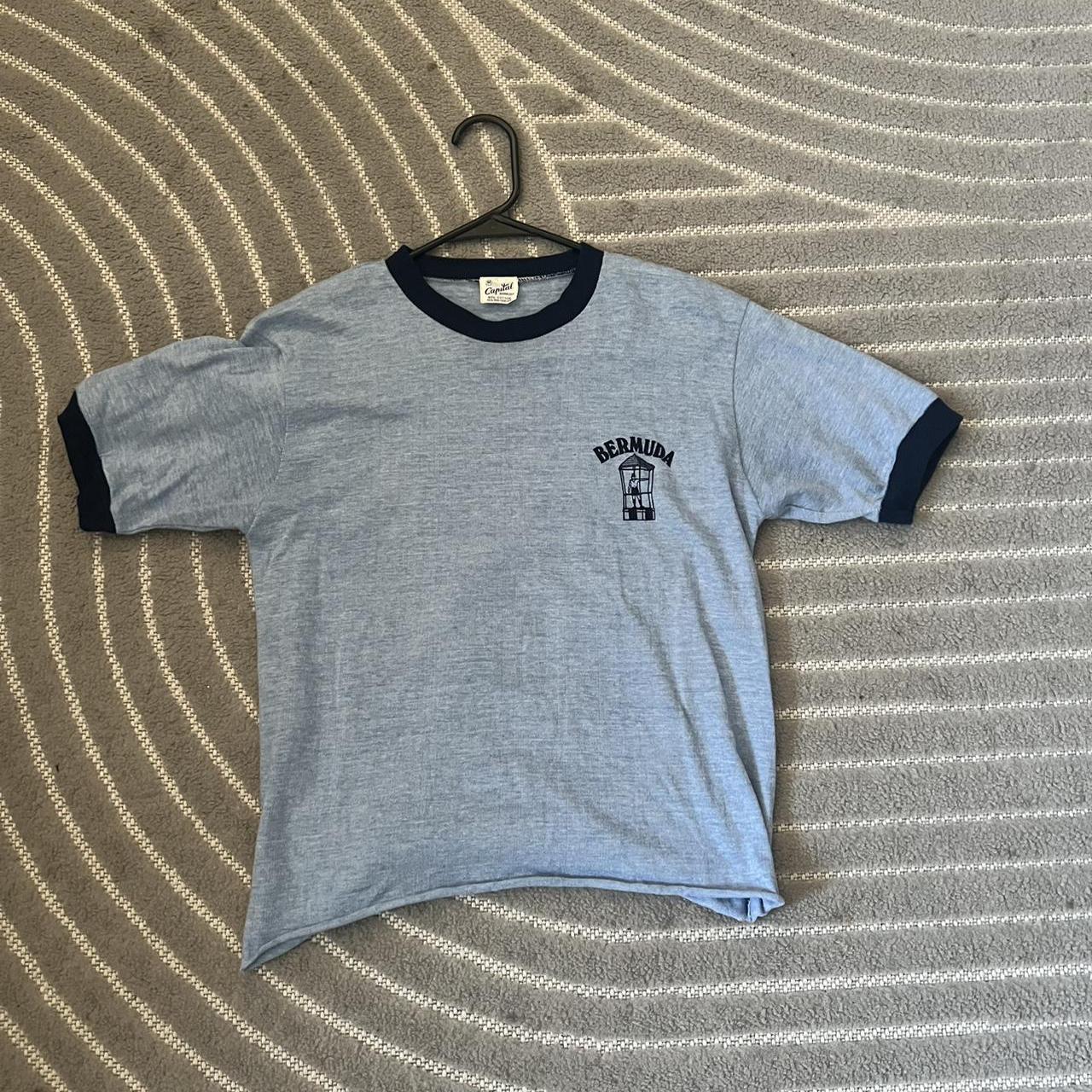 1980s Bermuda ringer tee #singlestitch #graphictee... | Depop