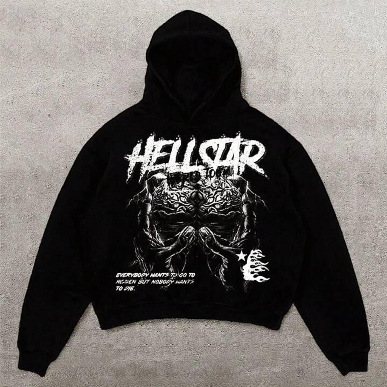 Hellstar hoodie in black and white🔥 #punk #hellstar... | Depop