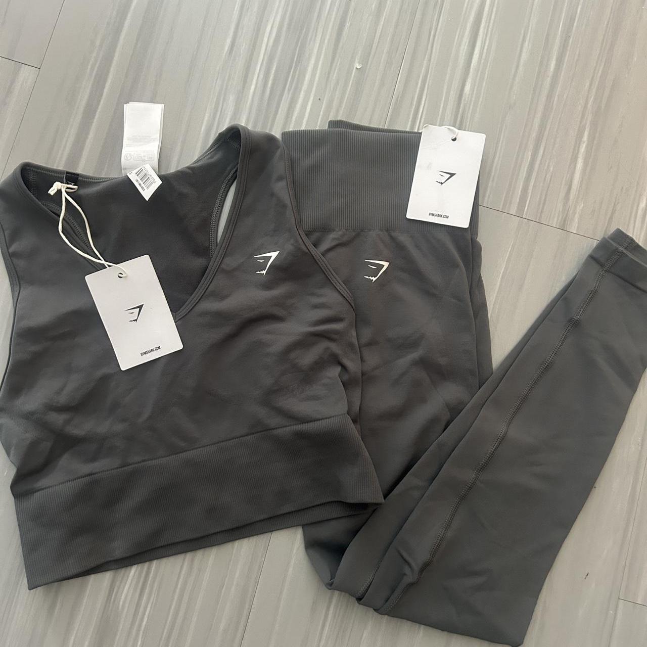 Gymshark cargo teal workout set Both size... - Depop