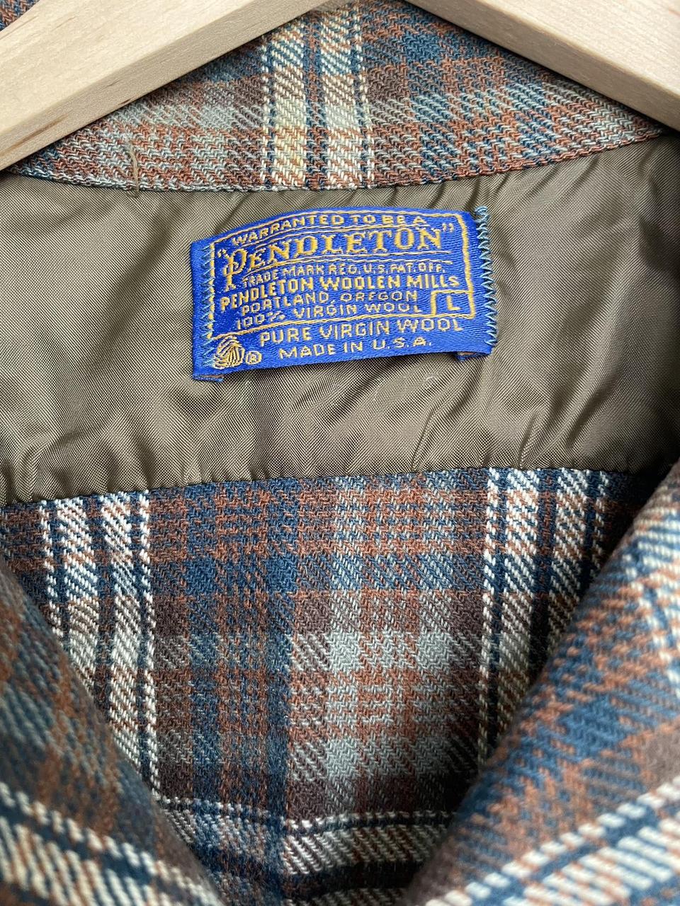 Vintage Pendleton brown and green plaid flannel - Depop