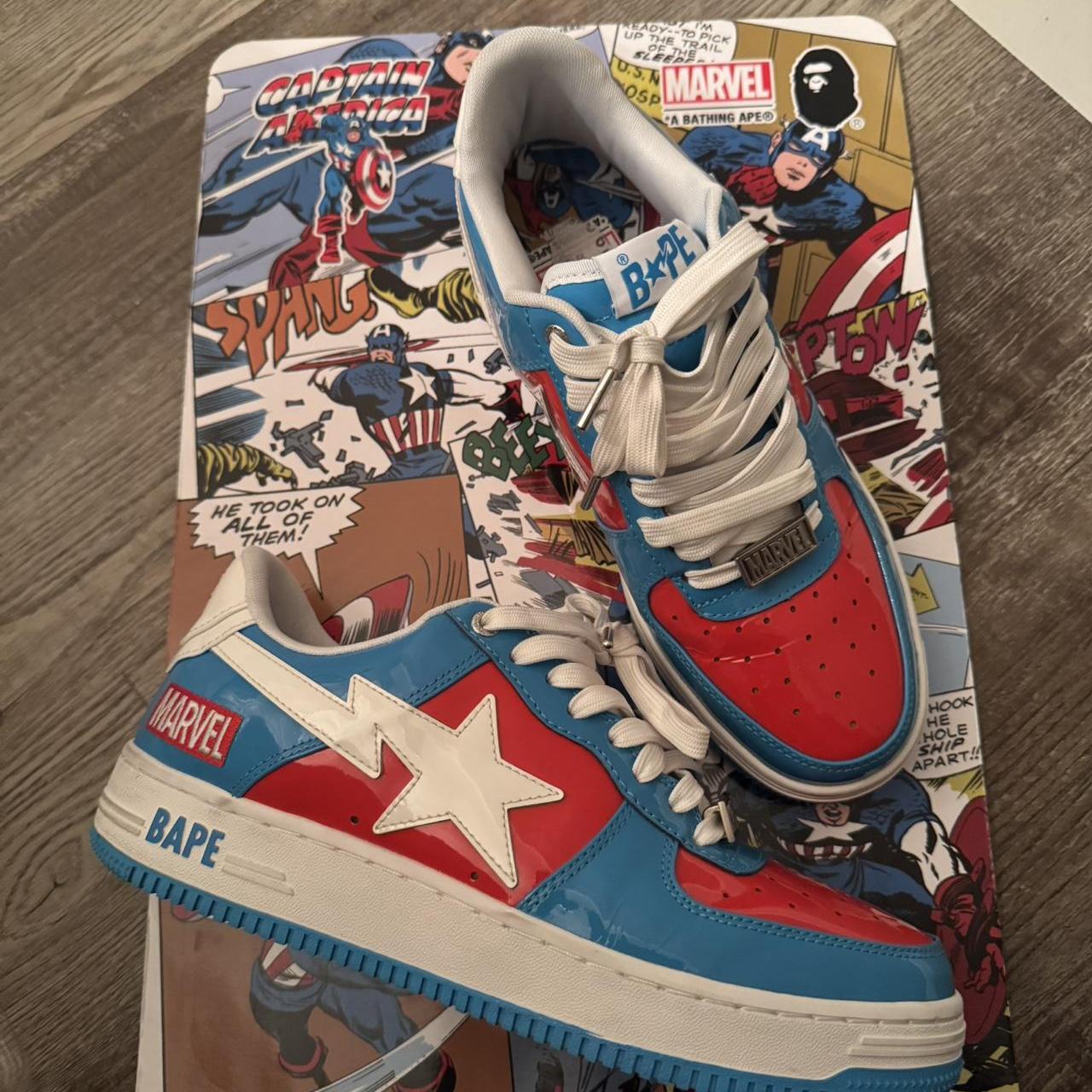 Bapesta marvel captain america collab Size 10 /... | Depop