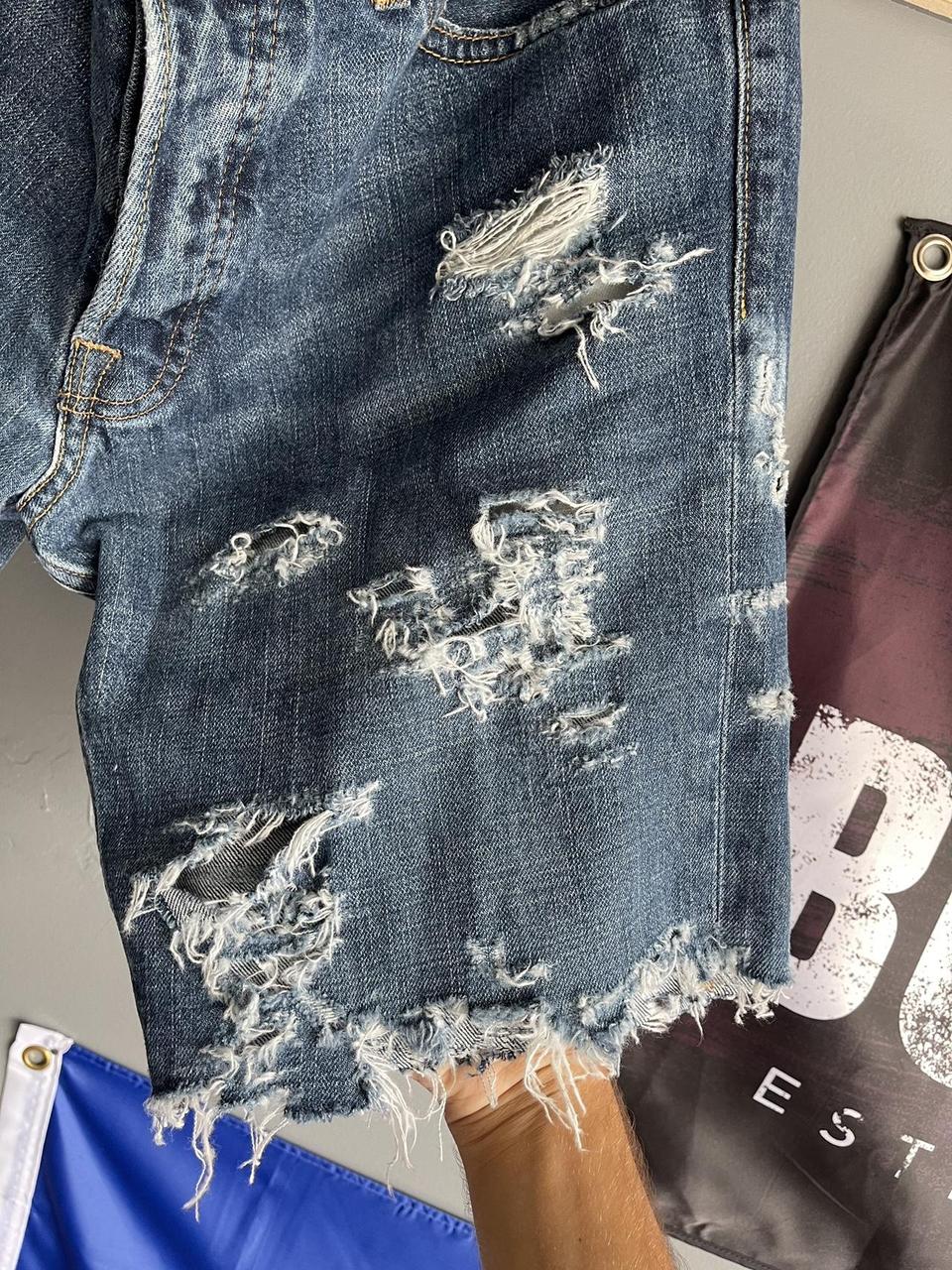 Custom distressed jorts - Depop