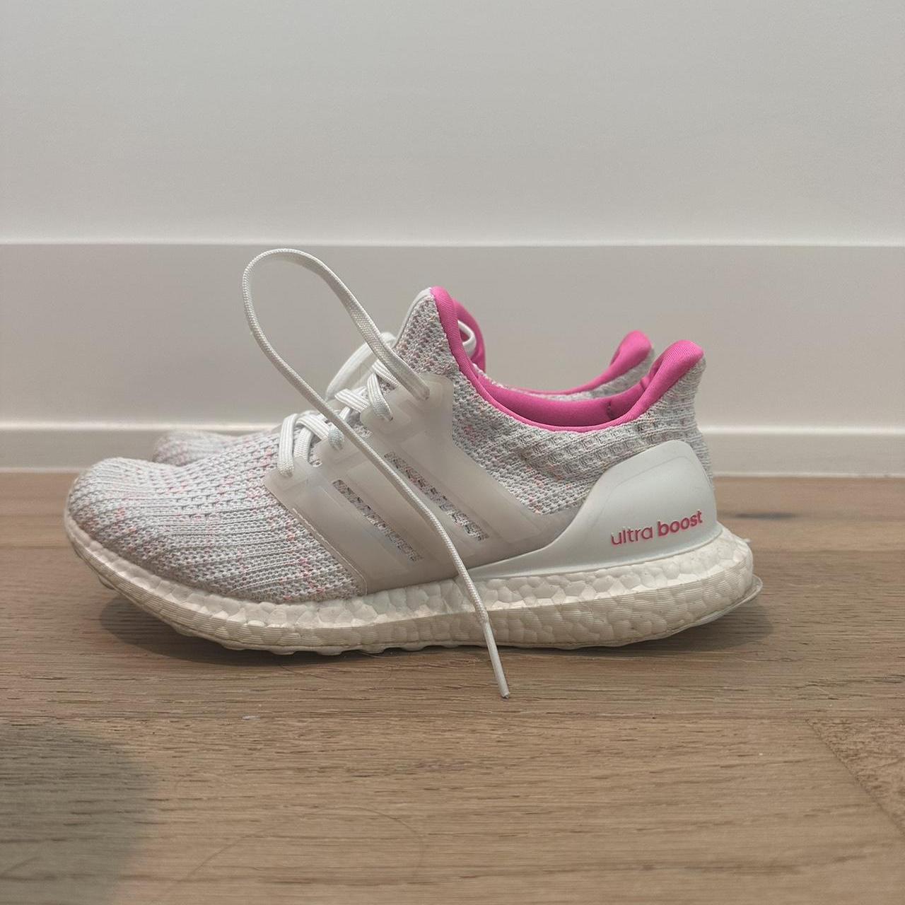 RARE Adidas white/ hot pink ultra boosts women’s... - Depop