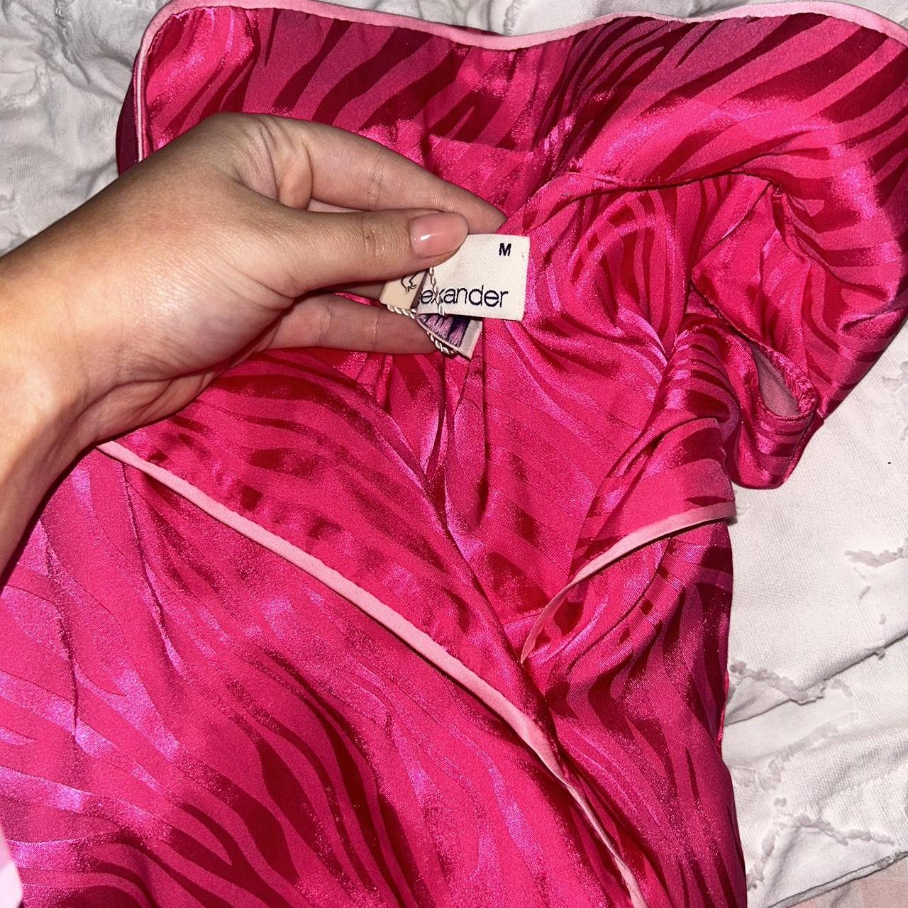 Hot Pink Satin Peter Alexander Nightie - Depop